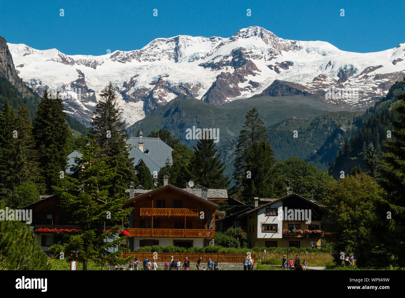 Village view and monte rosa hi-res stock photography and images - Alamy