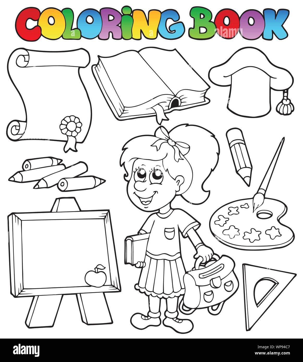Coloring book school topic 2 Stock Vector Image & Art - Alamy