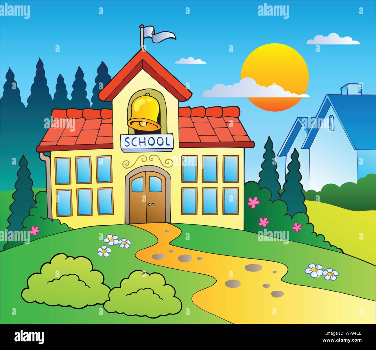 Theme with big school building Stock Vector Image & Art - Alamy