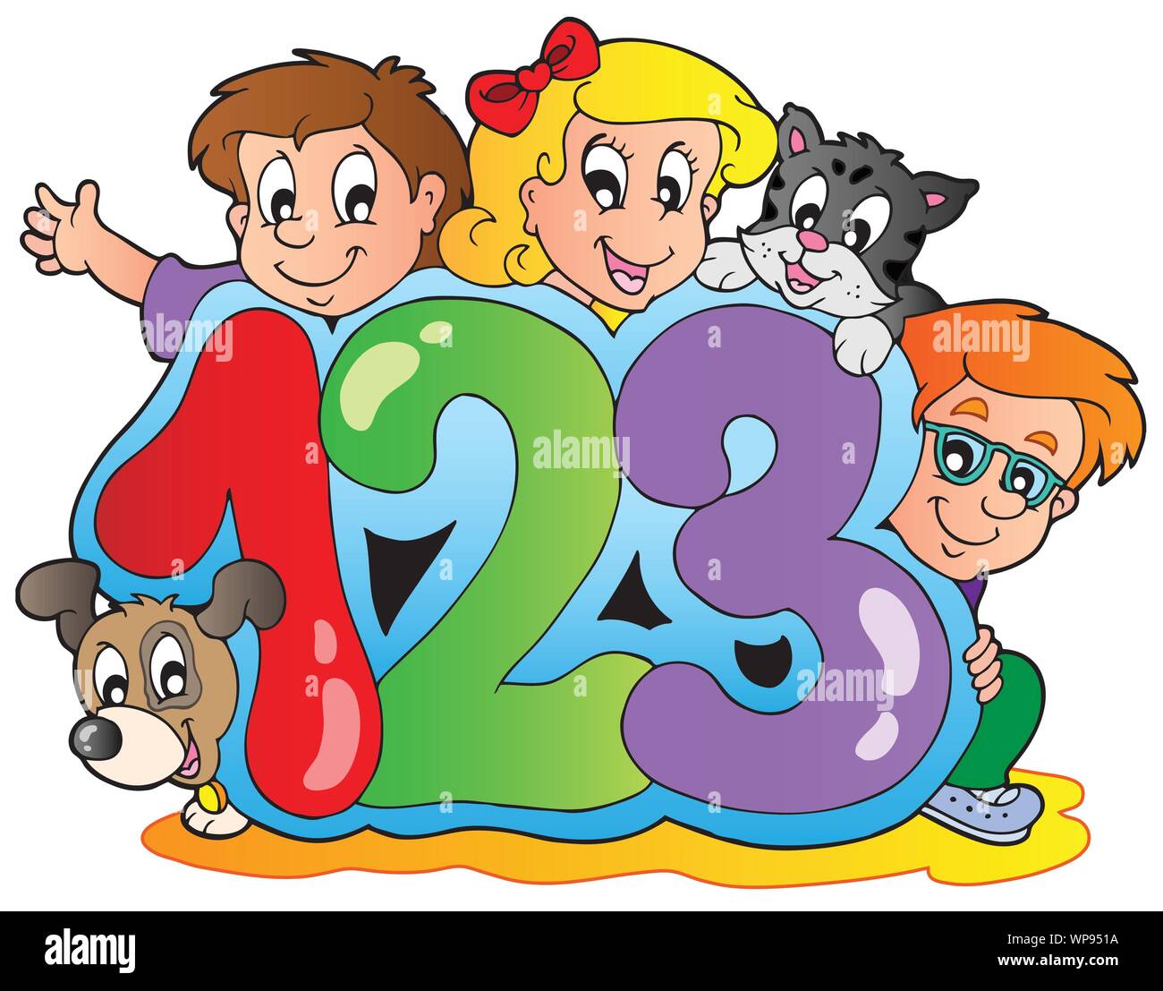 School theme with numbers Stock Vector Image & Art - Alamy