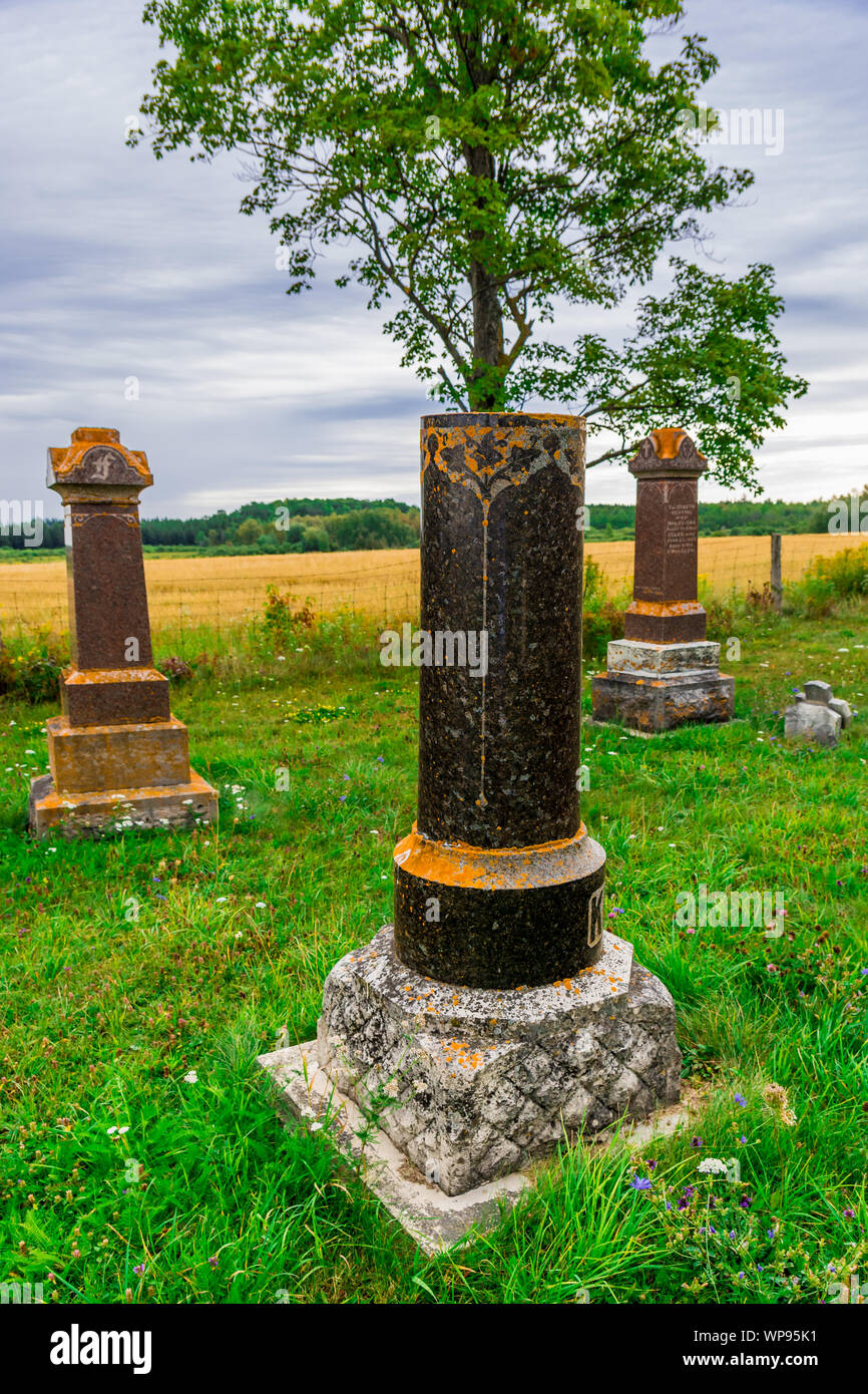Ancient cemetery grounds showing aged tomb stones Stock Photo - Alamy