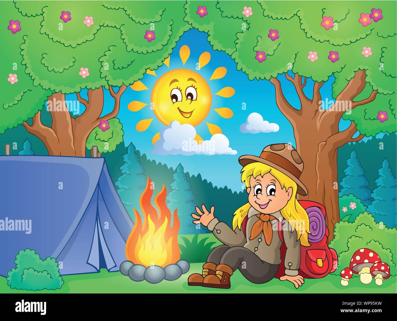 Scout girl theme image 2 Stock Vector Image & Art - Alamy