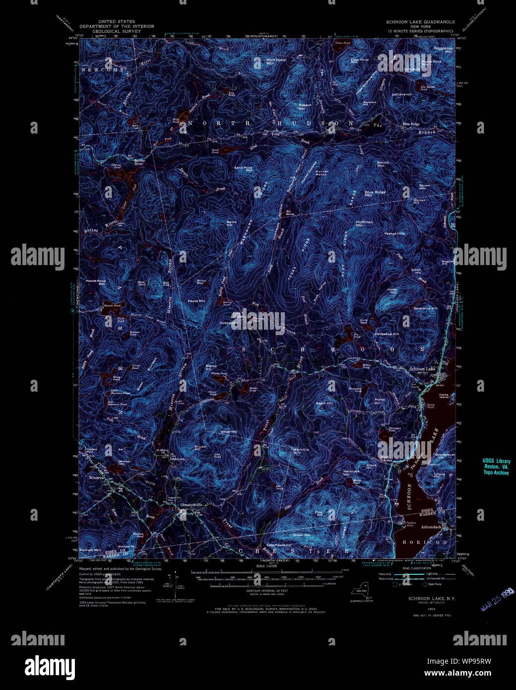 Map of schroon lake hi-res stock photography and images - Alamy
