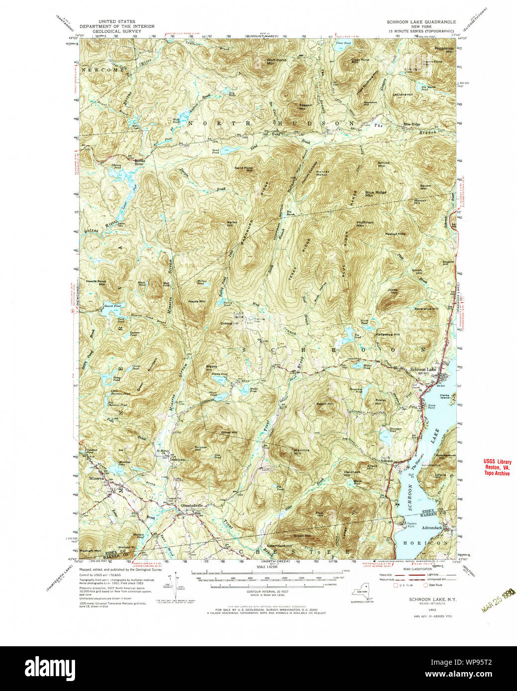 Map of schroon lake new york hi-res stock photography and images - Alamy