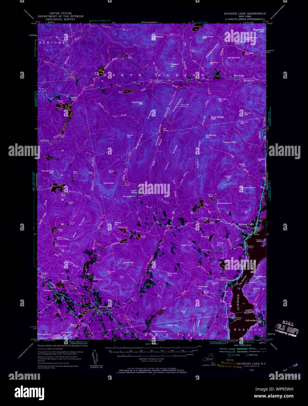 Map of schroon lake hi-res stock photography and images - Alamy