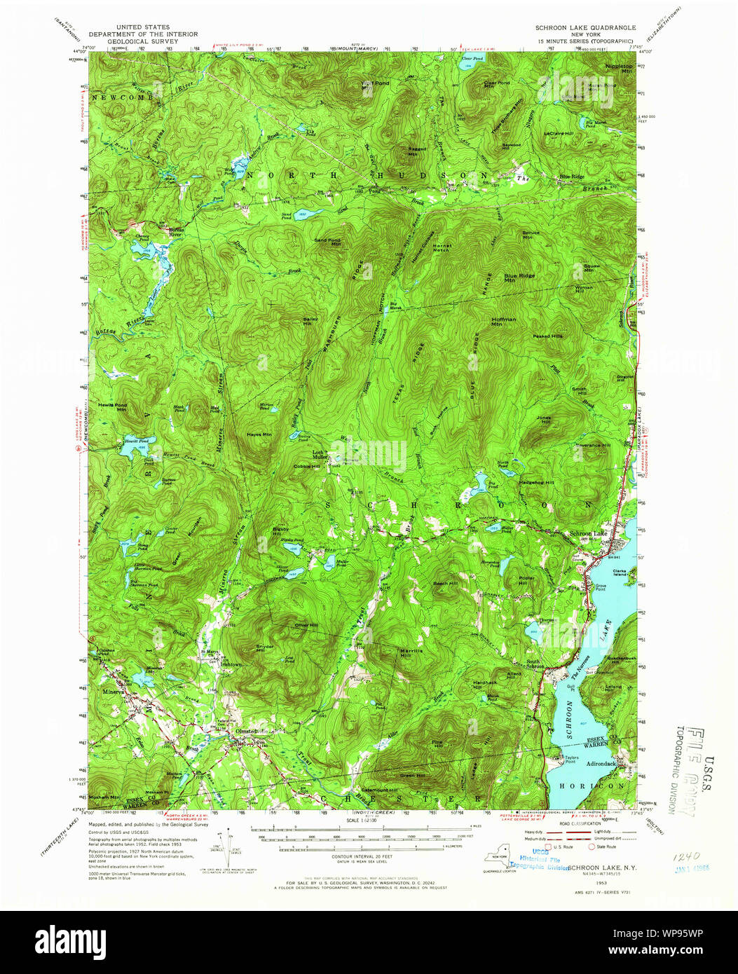 Map of schroon lake hi-res stock photography and images - Alamy