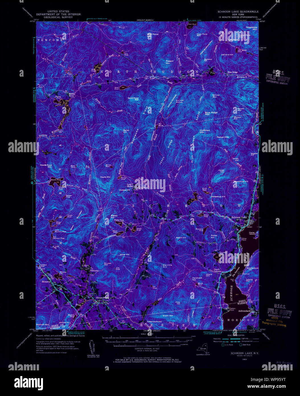 Map of schroon lake hi-res stock photography and images - Alamy