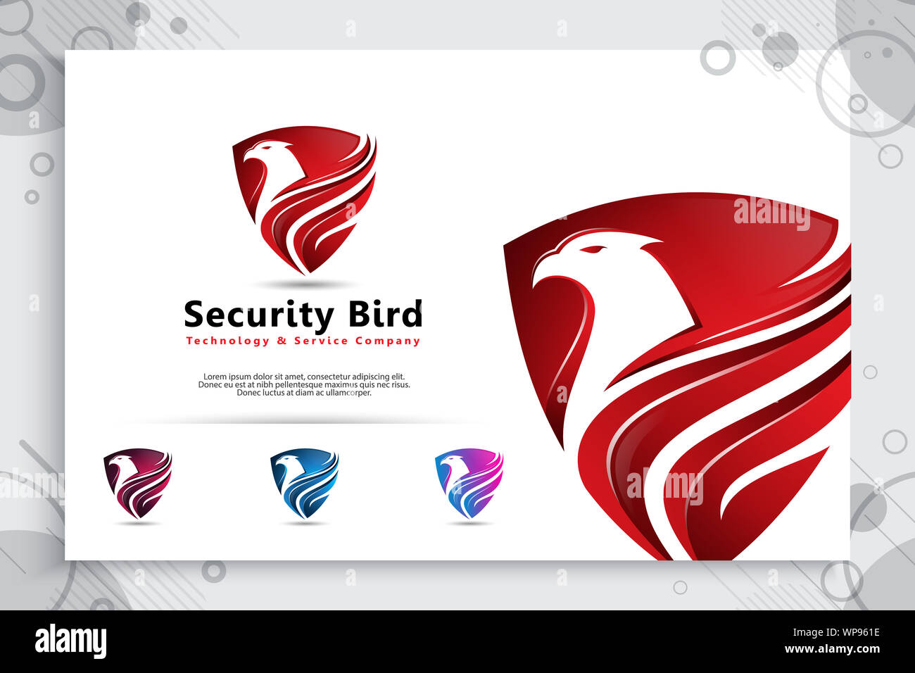 Eagle shield vector logo designs with modern style for technology ...