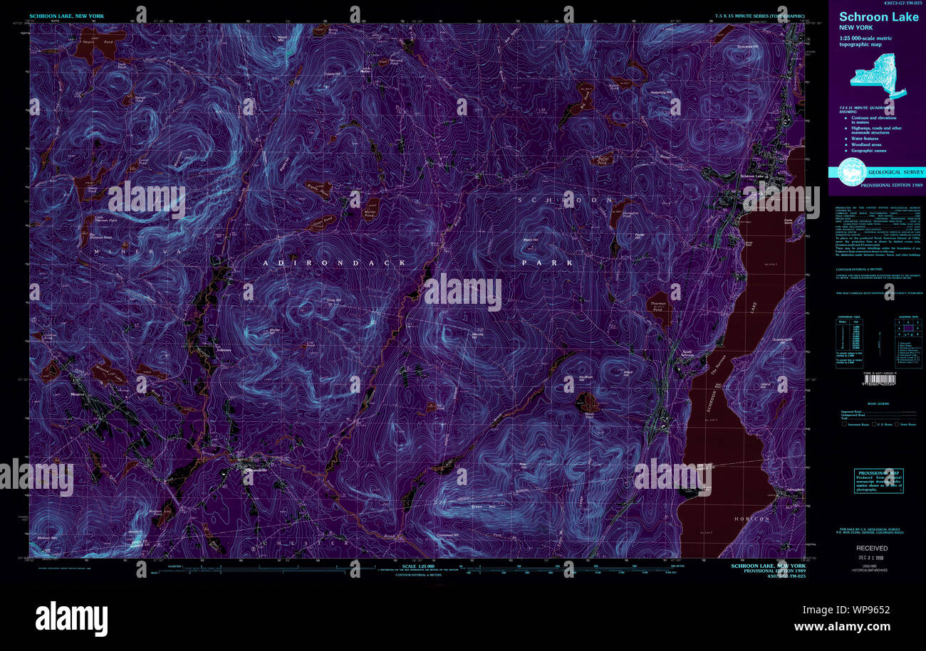 Map of schroon lake hi-res stock photography and images - Alamy