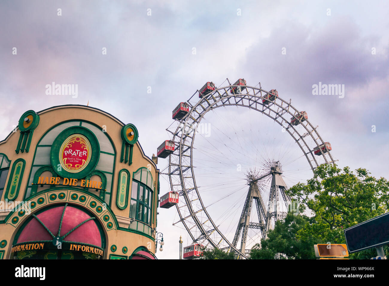 Vienna Prater Amusement Park with Ferris Wheel, Vienna, Austria Stock ...