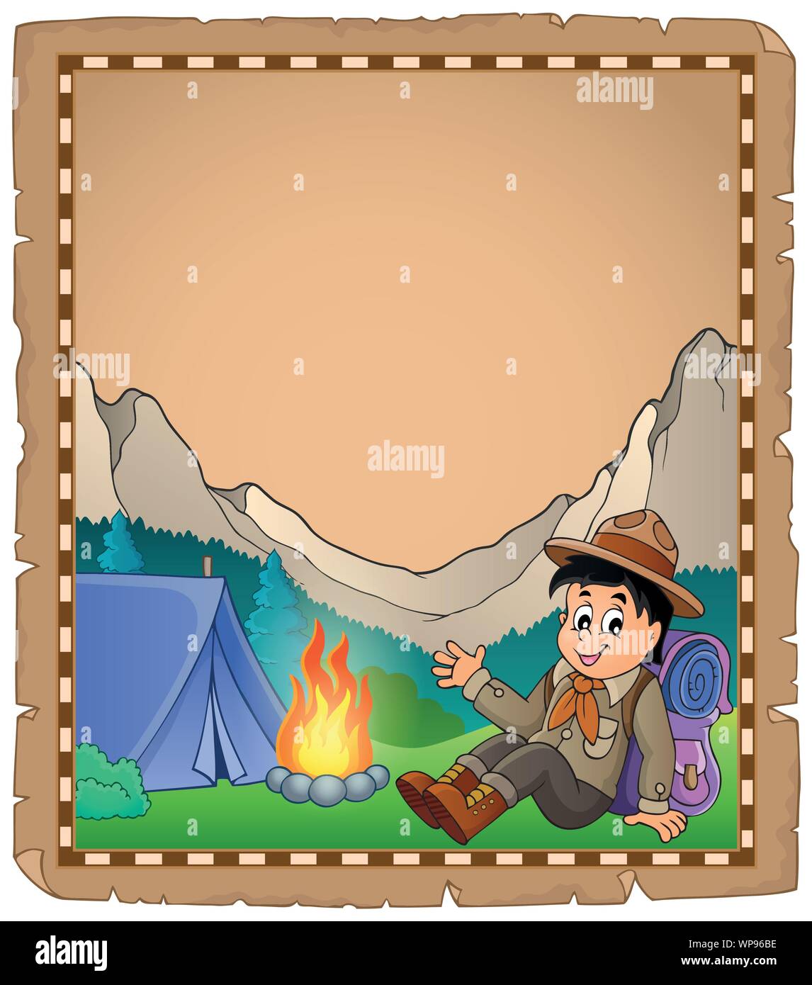Boy camping scout Cut Out Stock Images & Pictures - Alamy