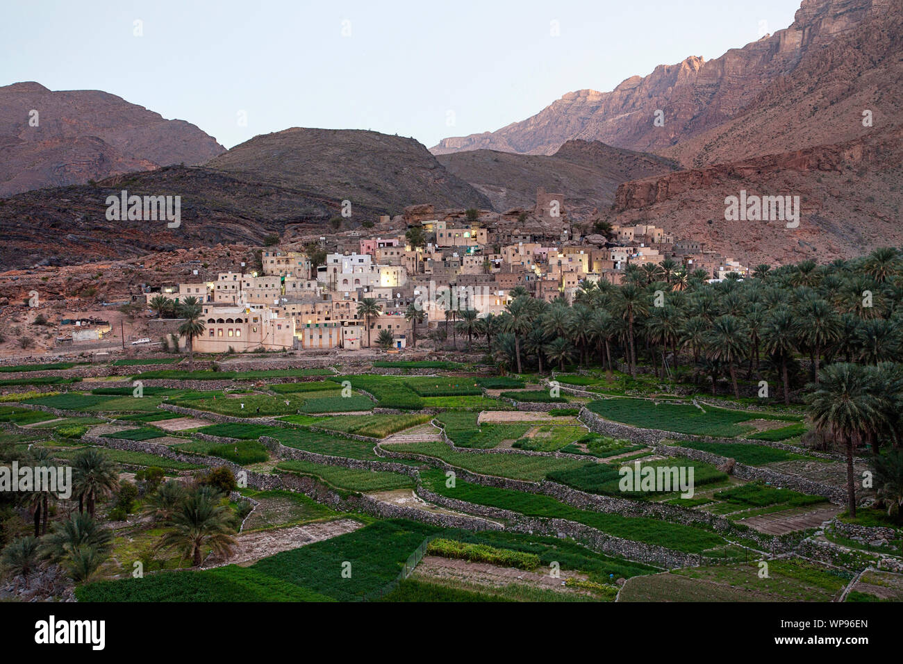 Balad Sayt Village near Jebel Shams, Oman Stock Photo - Alamy