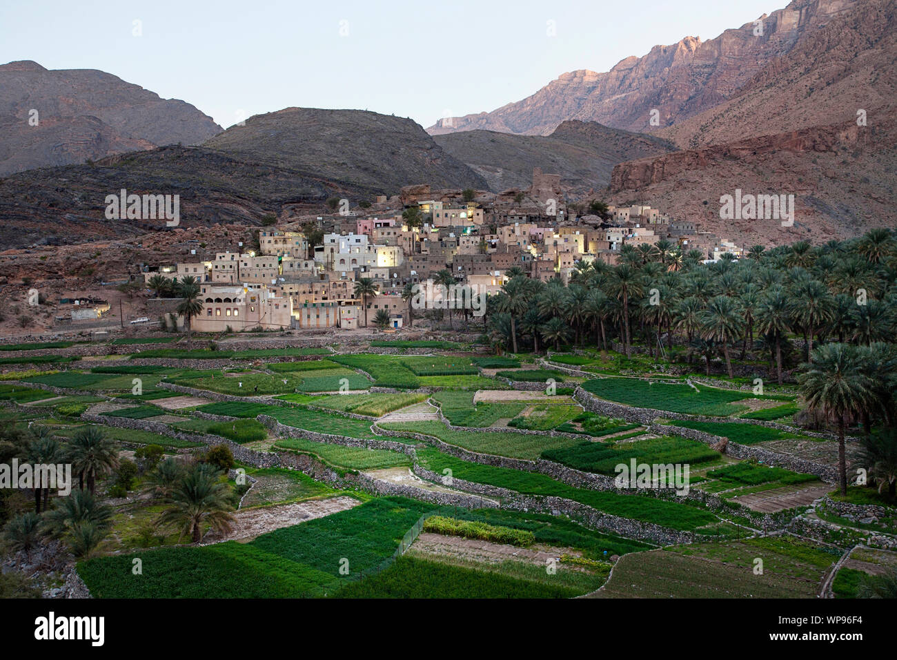 Balad Sayt Village near Jebel Shams, Oman Stock Photo - Alamy