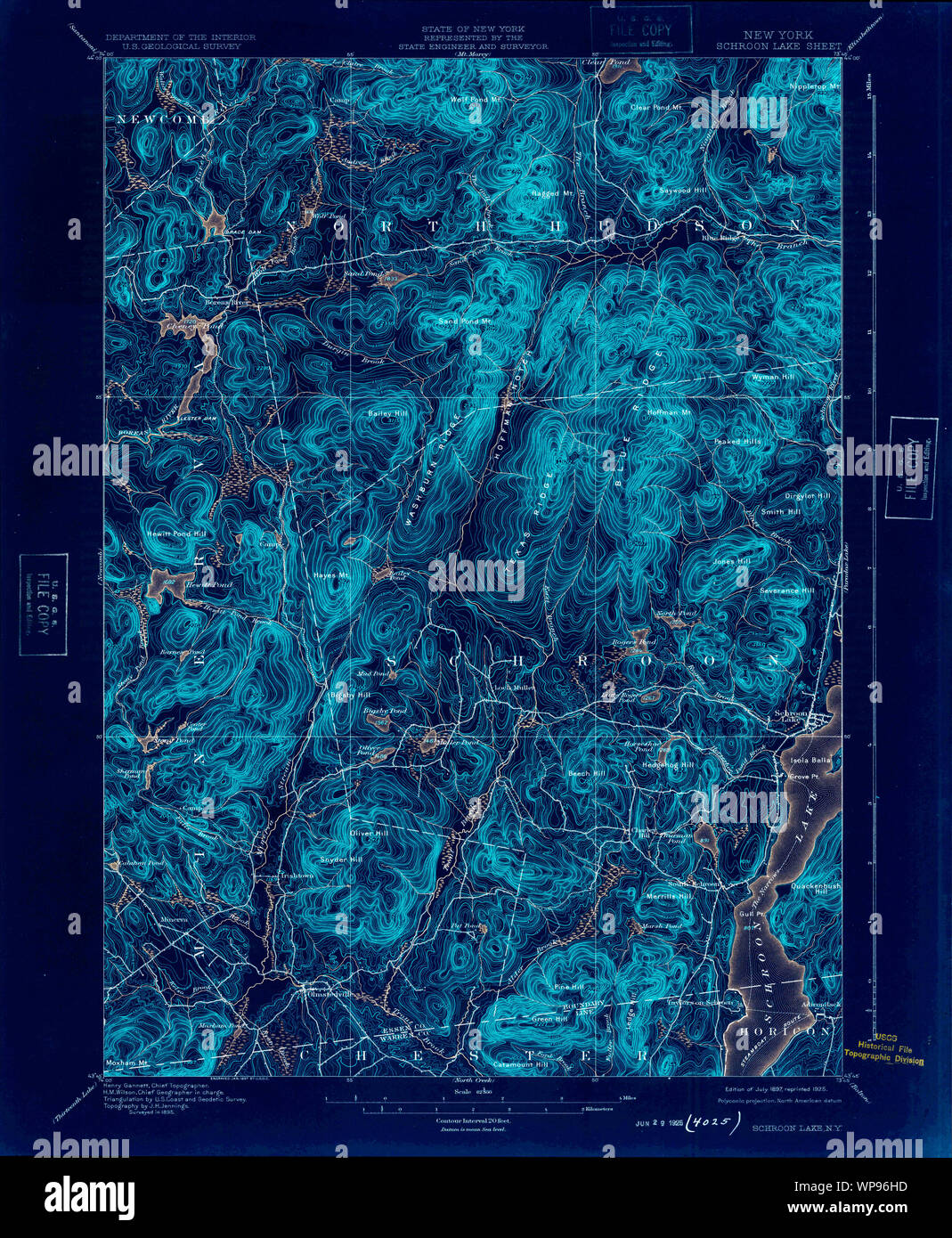 Map of schroon lake hi-res stock photography and images - Alamy