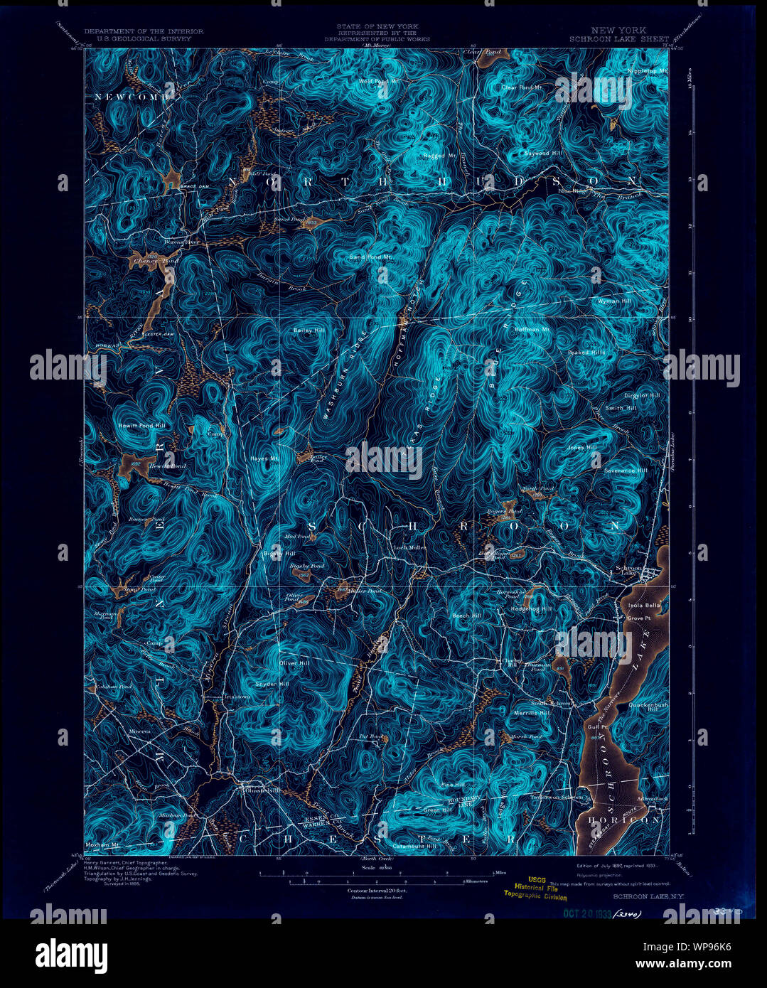 Map of schroon lake hi-res stock photography and images - Alamy