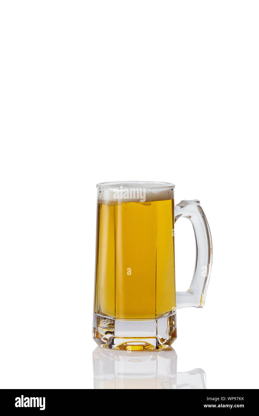 Perfect glass of beer on white background Stock Photo - Alamy