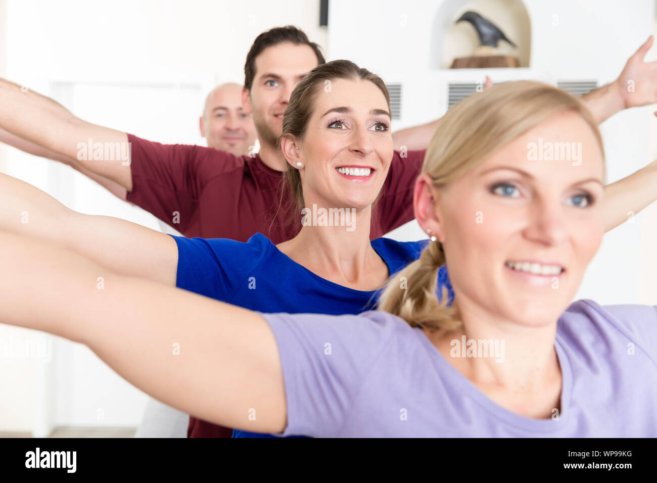 Man practice yoga hand standing hi-res stock photography and images - Alamy