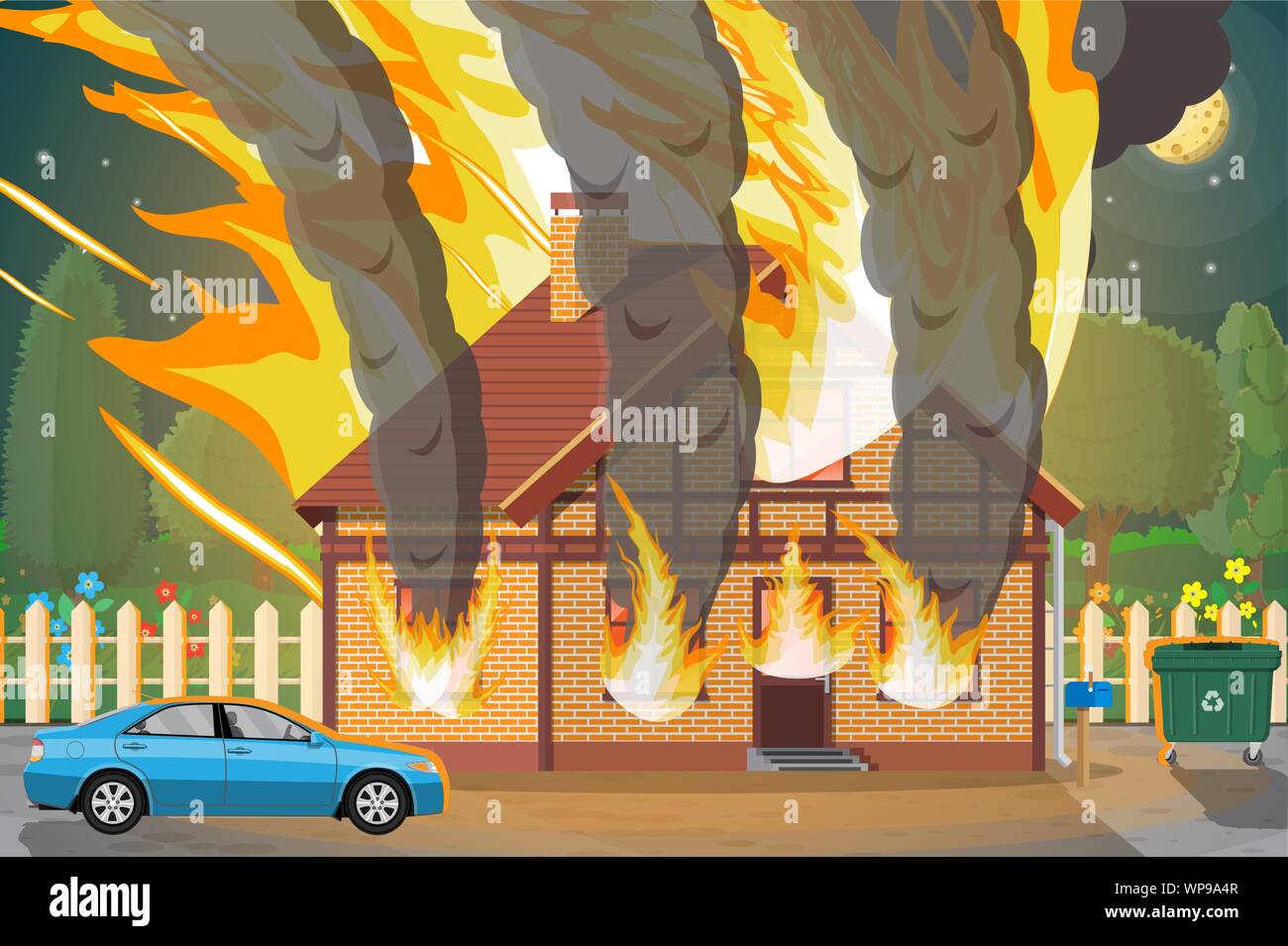 Background village burns Stock Vector Images - Alamy