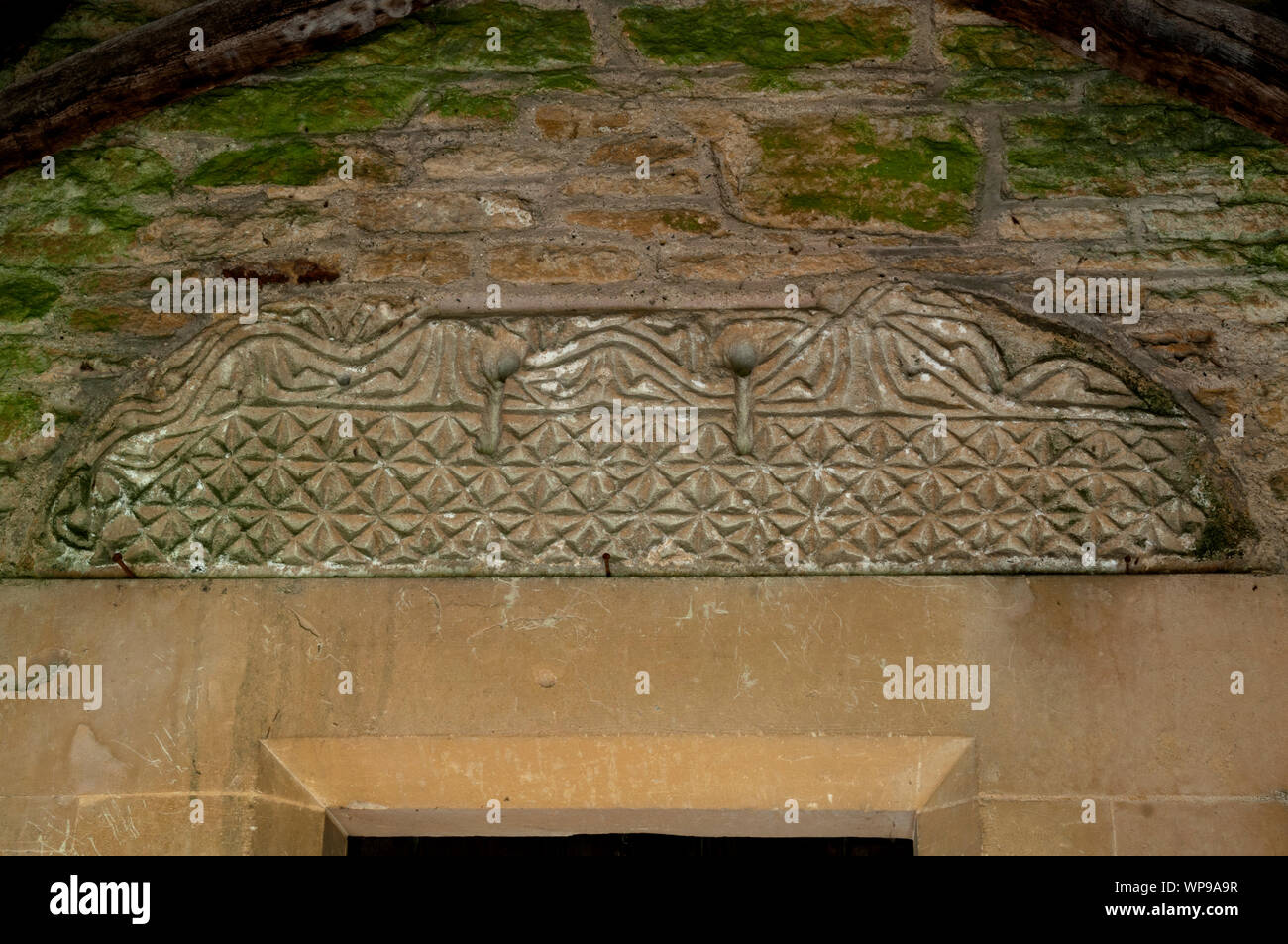 The south door tympanum, St. Mary`s Church, Driffield, Gloucestershire ...