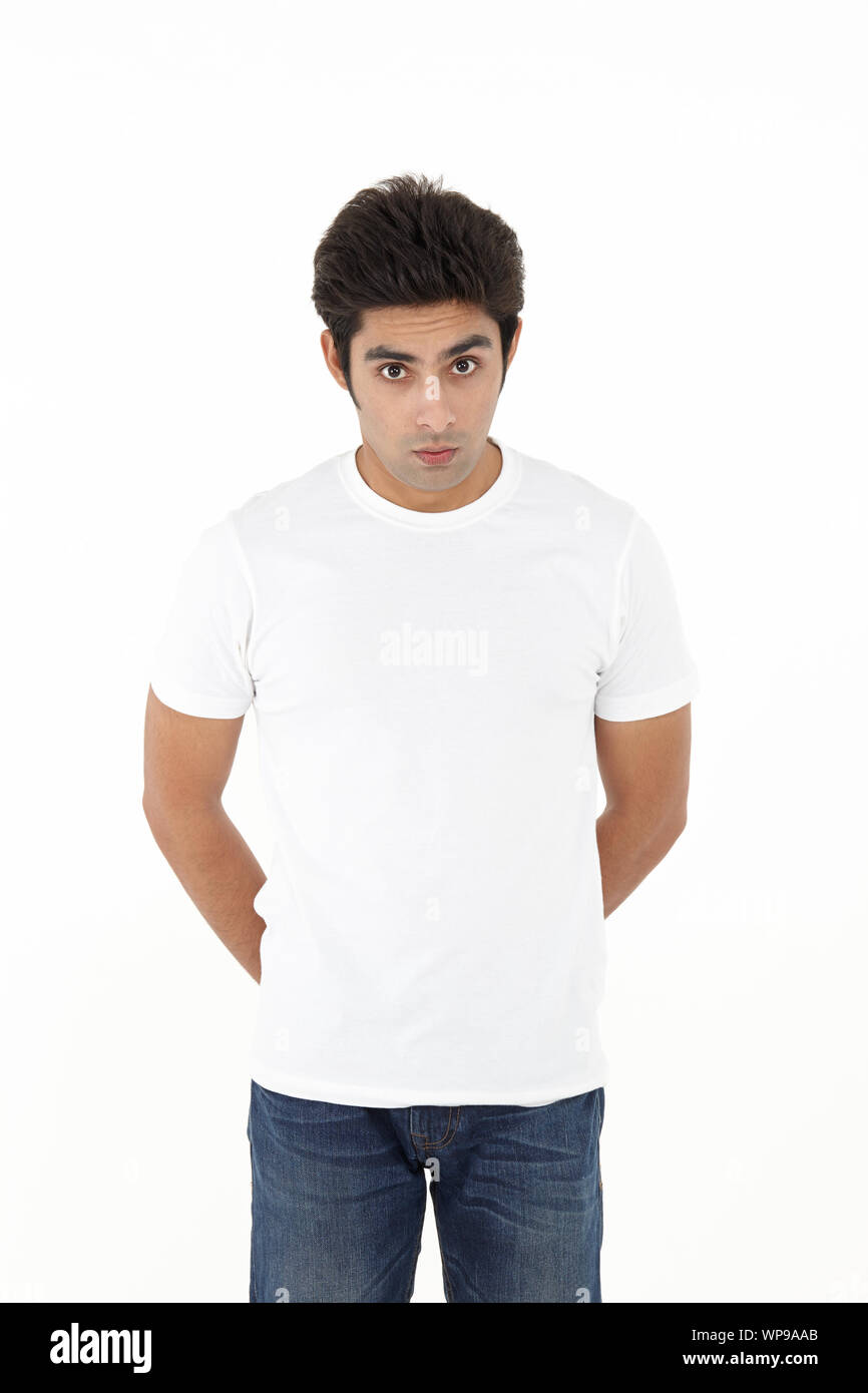 Man back camera looking Cut Out Stock Images & Pictures - Alamy