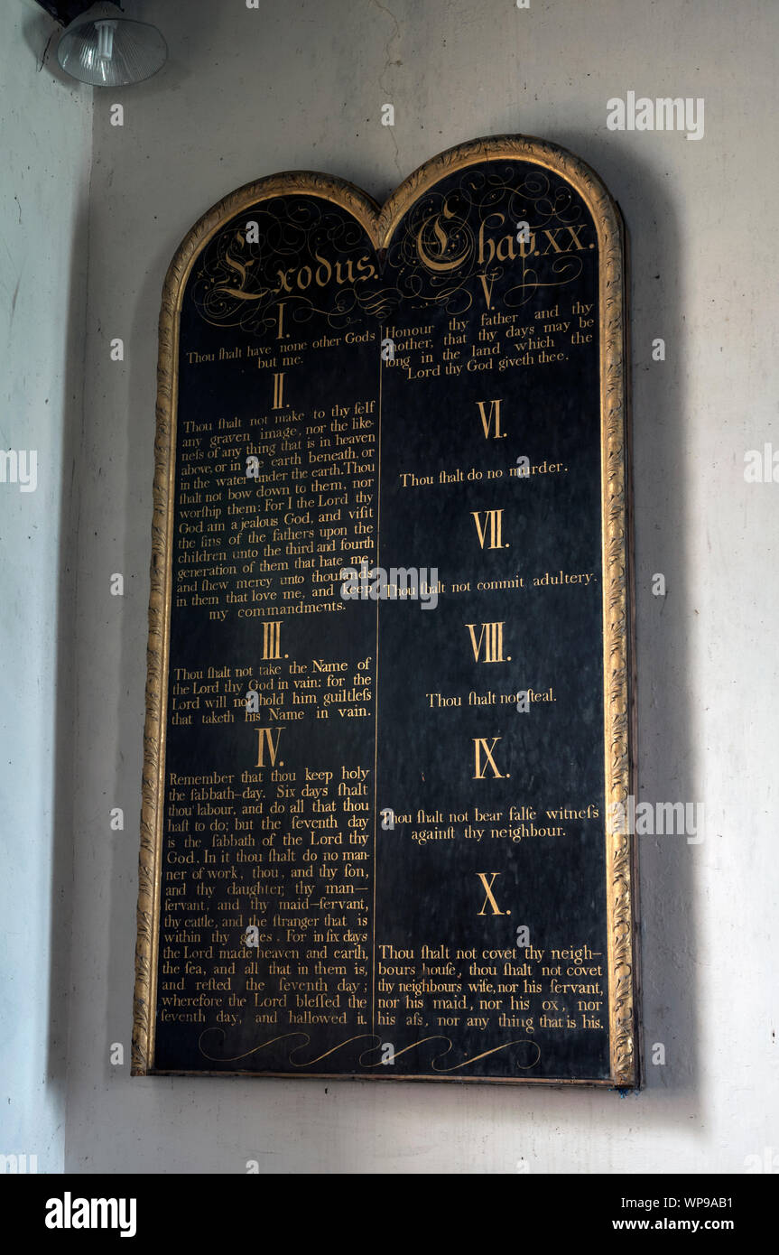 The Ten Commandments board inside St. Mary`s Church, Driffield ...