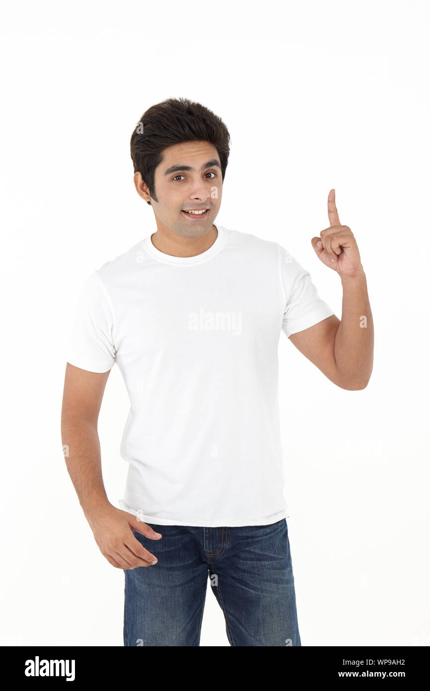 Man pointing upward hi-res stock photography and images - Alamy