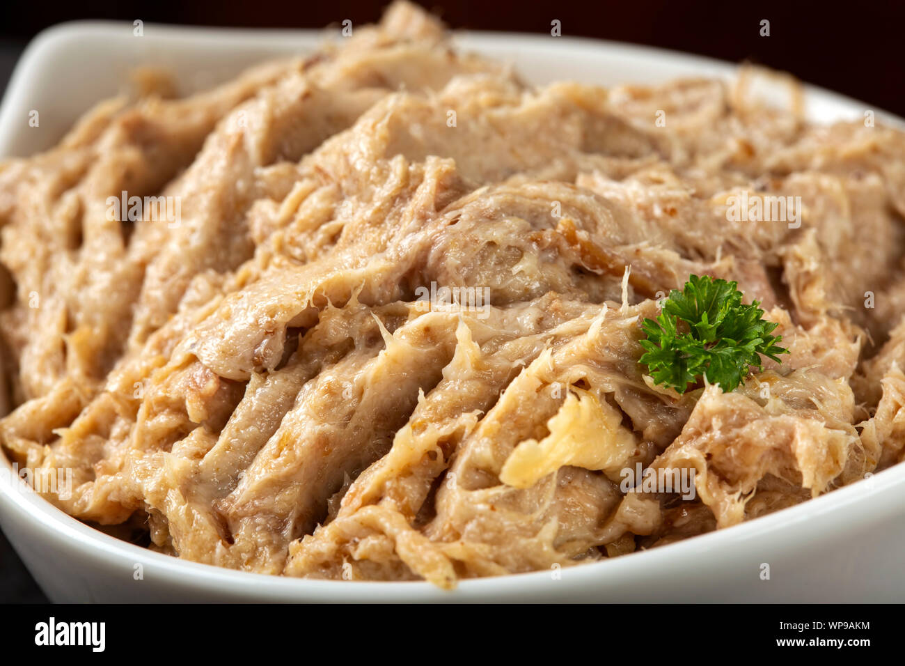 Bowl with creamy pork pate - close up view Stock Photo - Alamy
