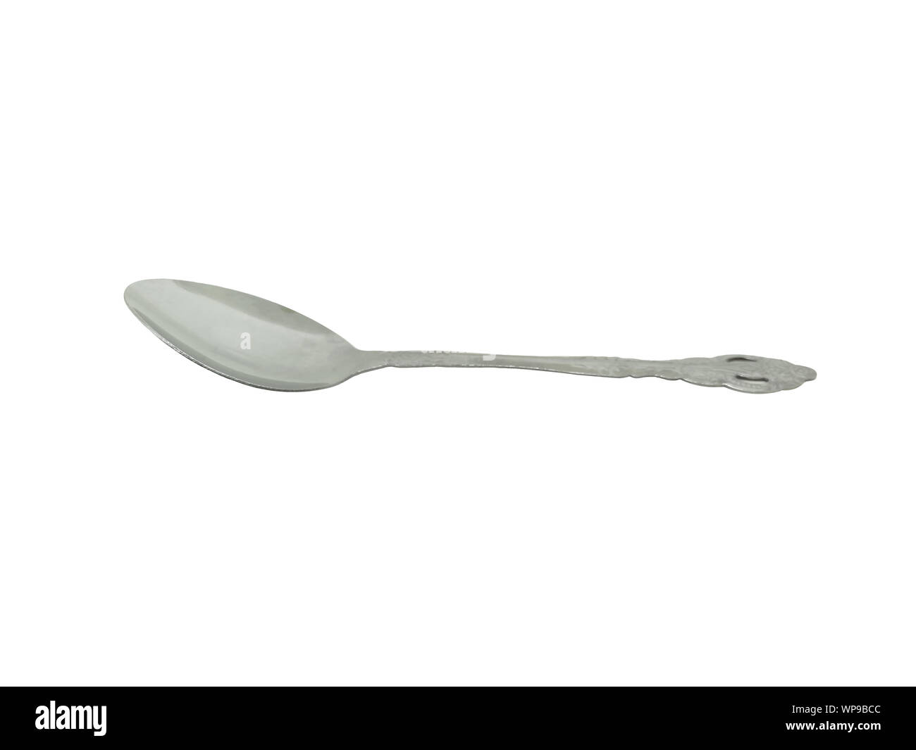 silver spoon isolated on white background. Metal spoon image without ...