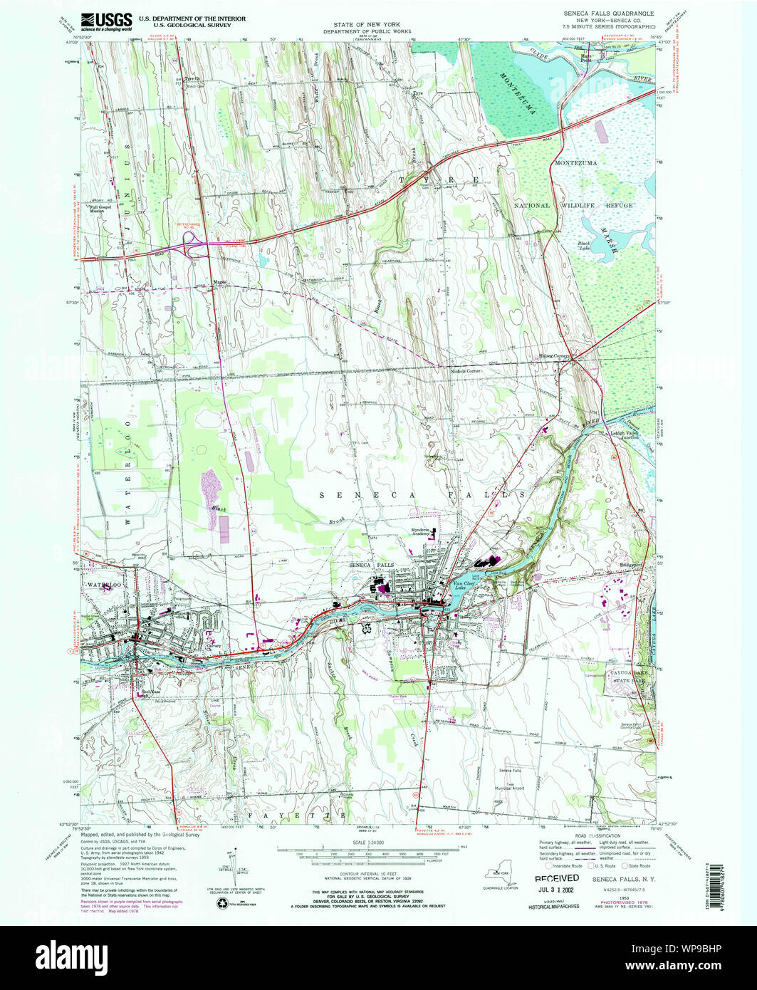New York NY Seneca Falls 136140 1953 24000 Restoration Stock Photo - Alamy