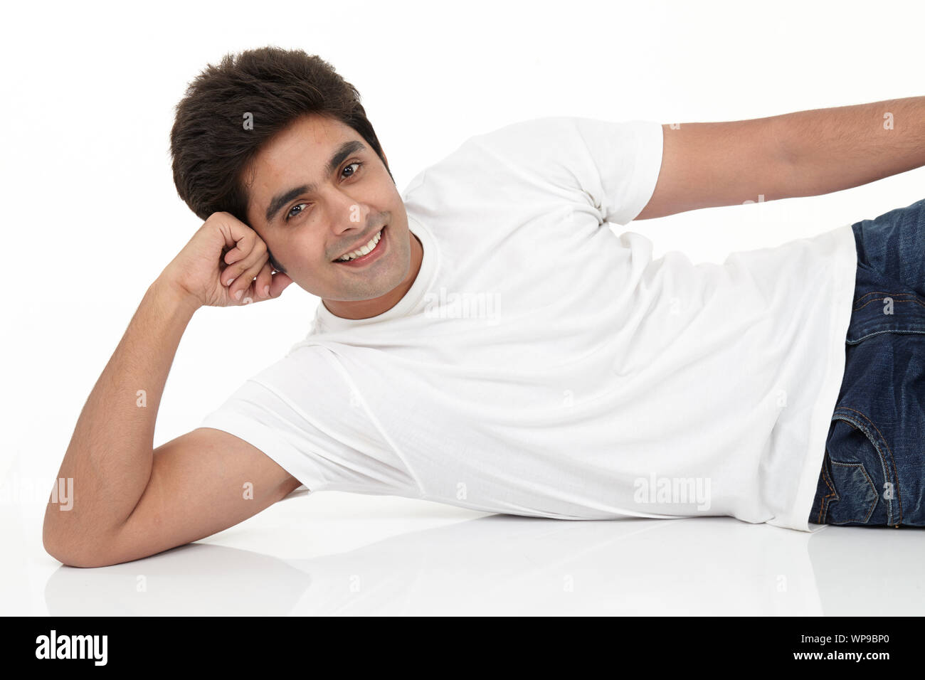Man lying down side view hi-res stock photography and images - Alamy