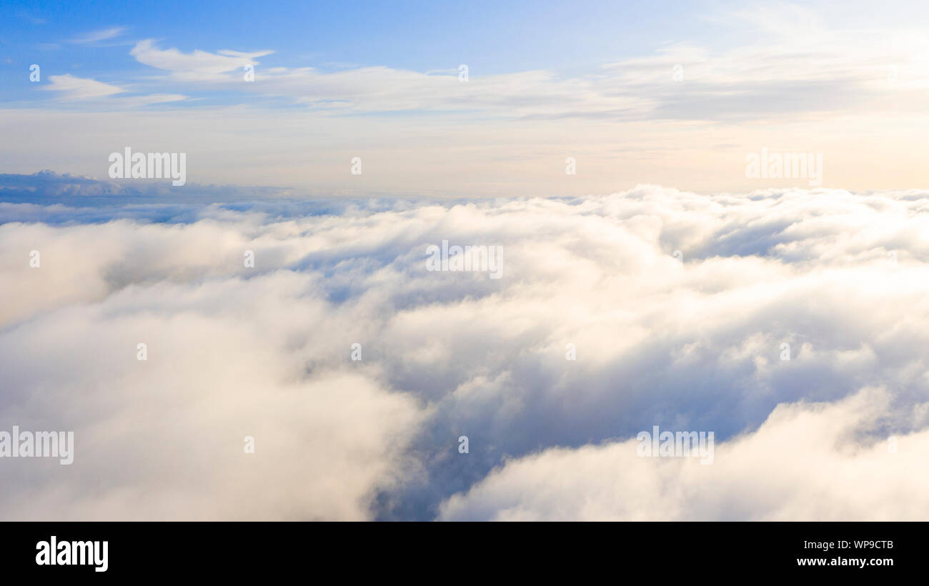 Aerial view White clouds in blue sky. Top view. View from drone. Aerial ...