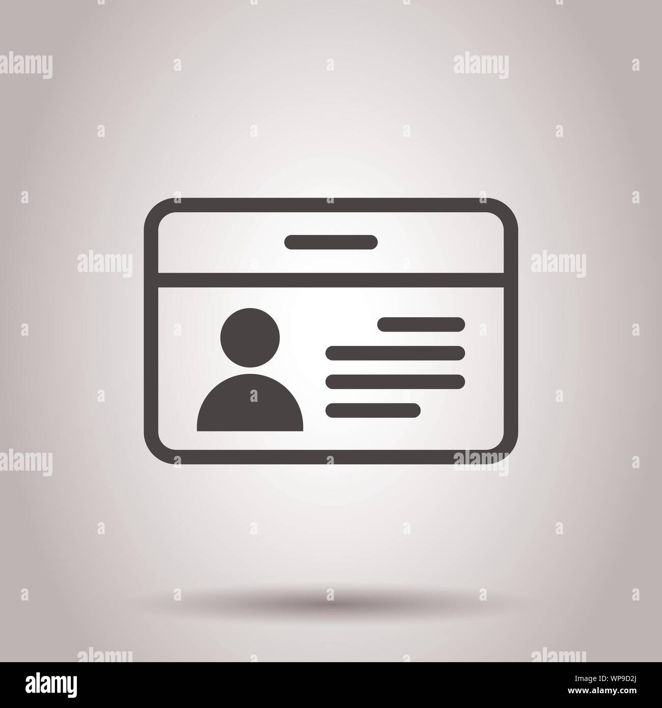 Id card icon in flat style. Identity tag vector illustration on ...