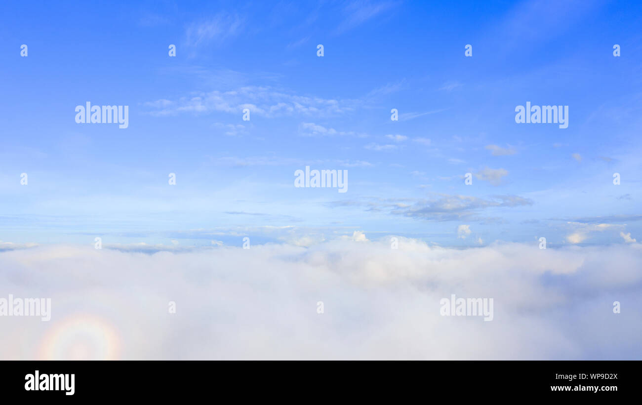 Aerial view White clouds in blue sky. Top view. View from drone. Aerial ...