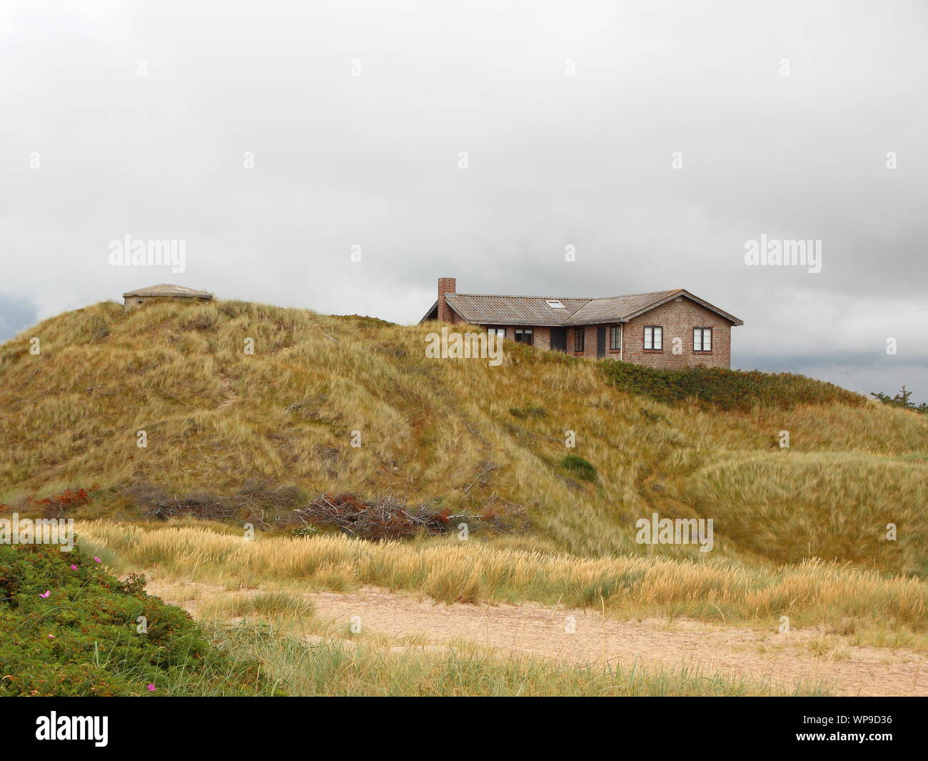 Summer House on top of Sand Dune in Denmark Stock Photo - Alamy