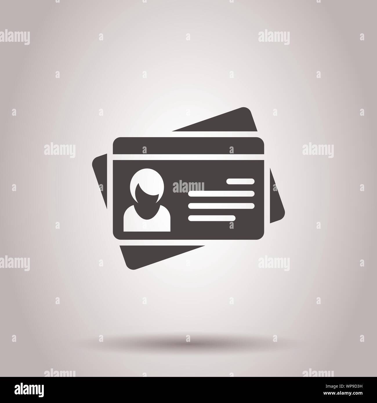 Id card icon in flat style. Identity tag vector illustration on ...