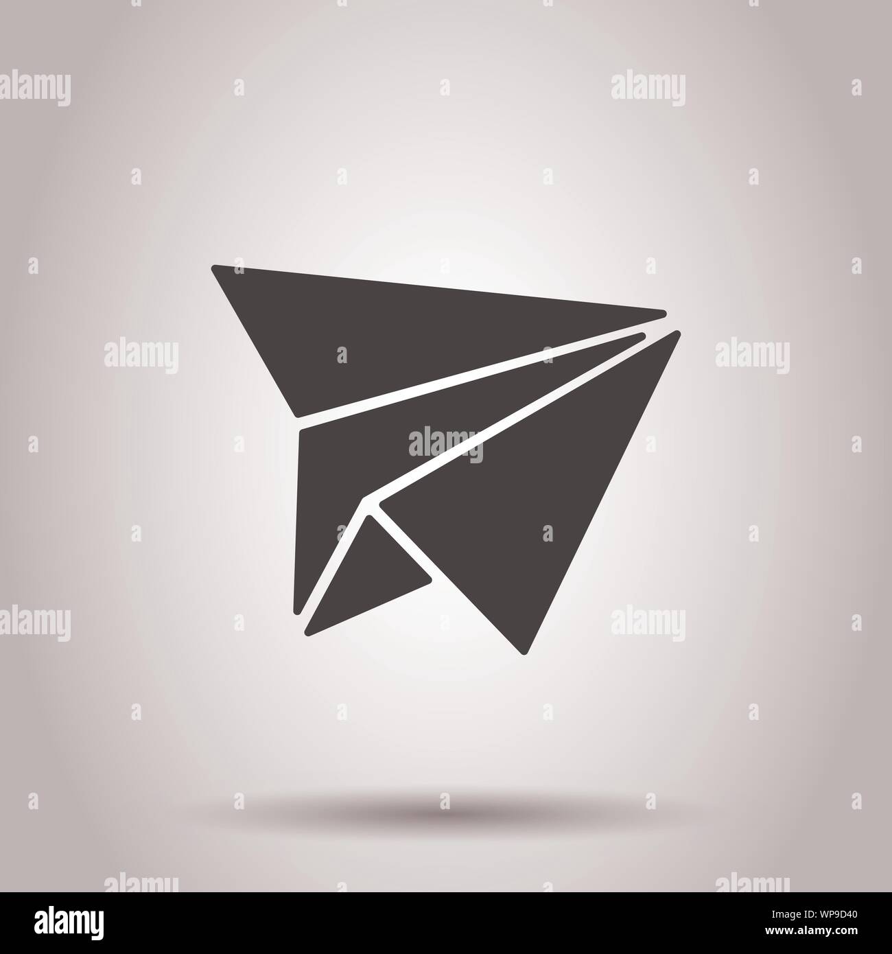 Paper airplane icon in flat style. Plane vector illustration on ...