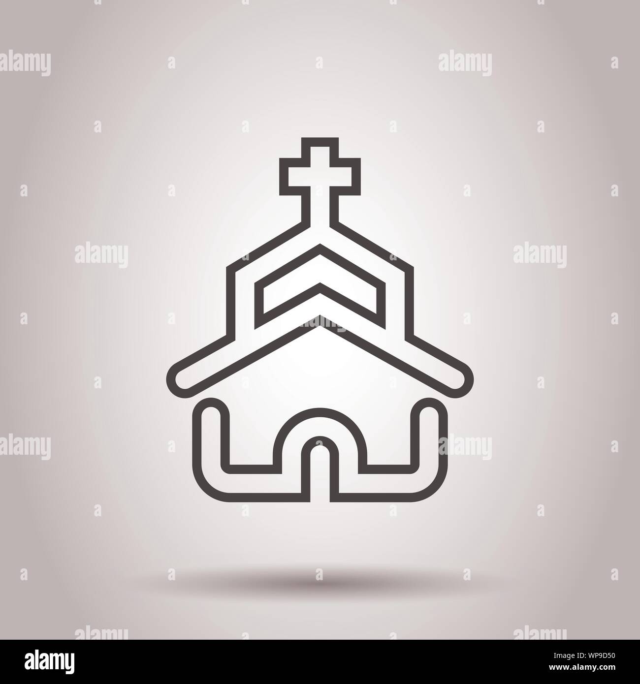 Church icon in flat style. Chapel vector illustration on isolated ...