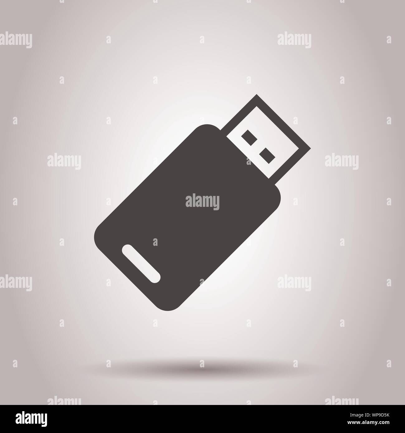 Usb drive icon in flat style. Flash disk vector illustration on ...
