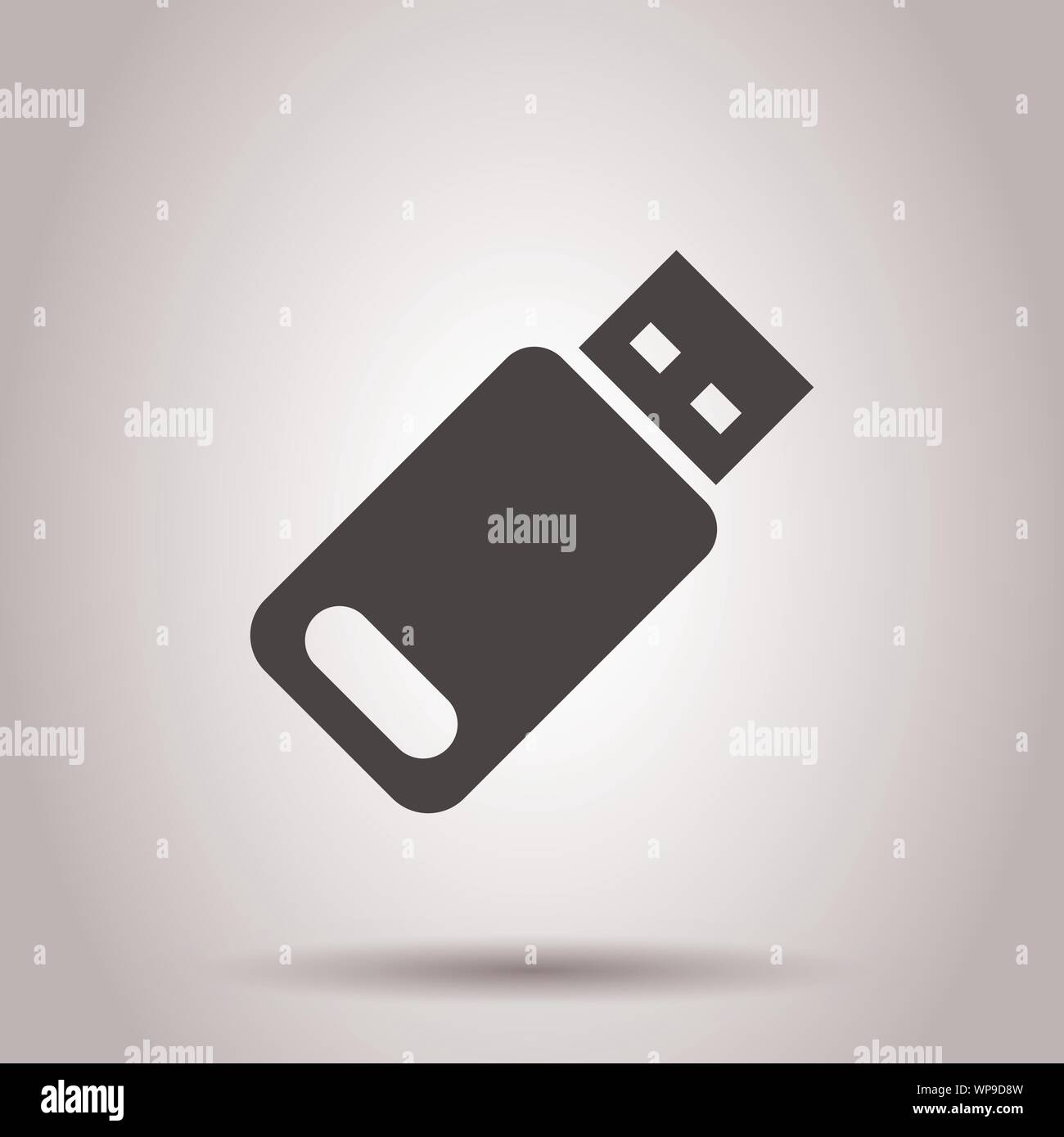 Usb drive icon in flat style. Flash disk vector illustration on ...