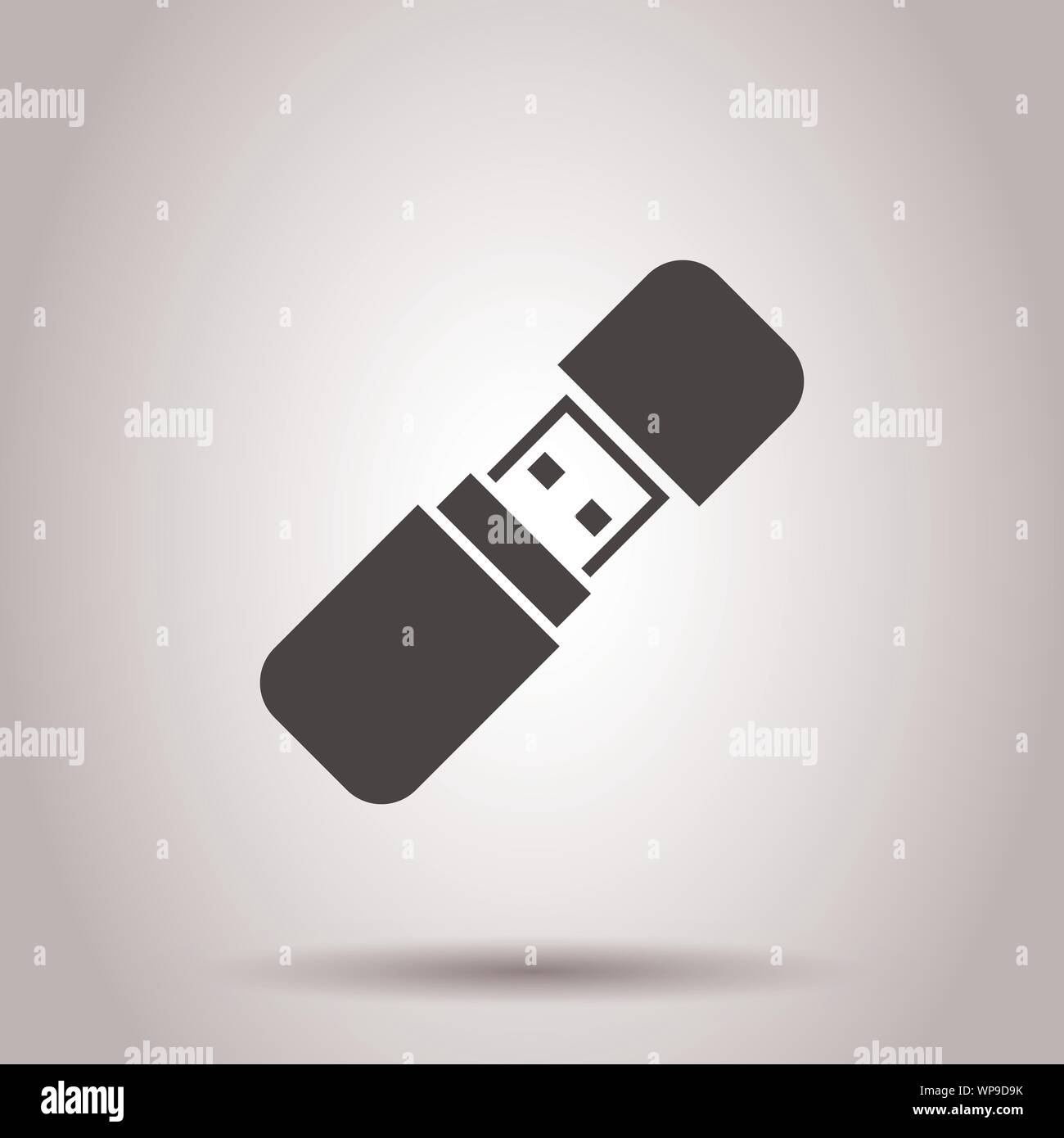 Usb drive icon in flat style. Flash disk vector illustration on ...