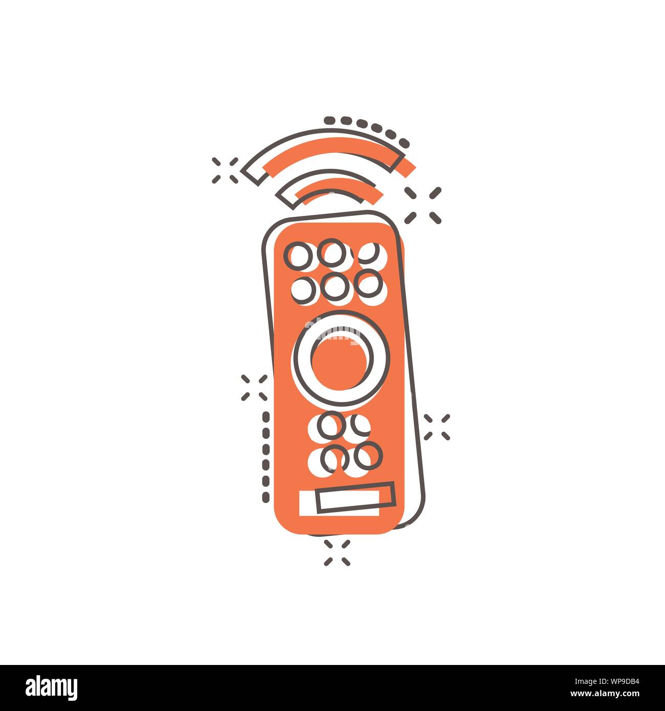 Remote control icon in comic style. Infrared controller vector cartoon ...