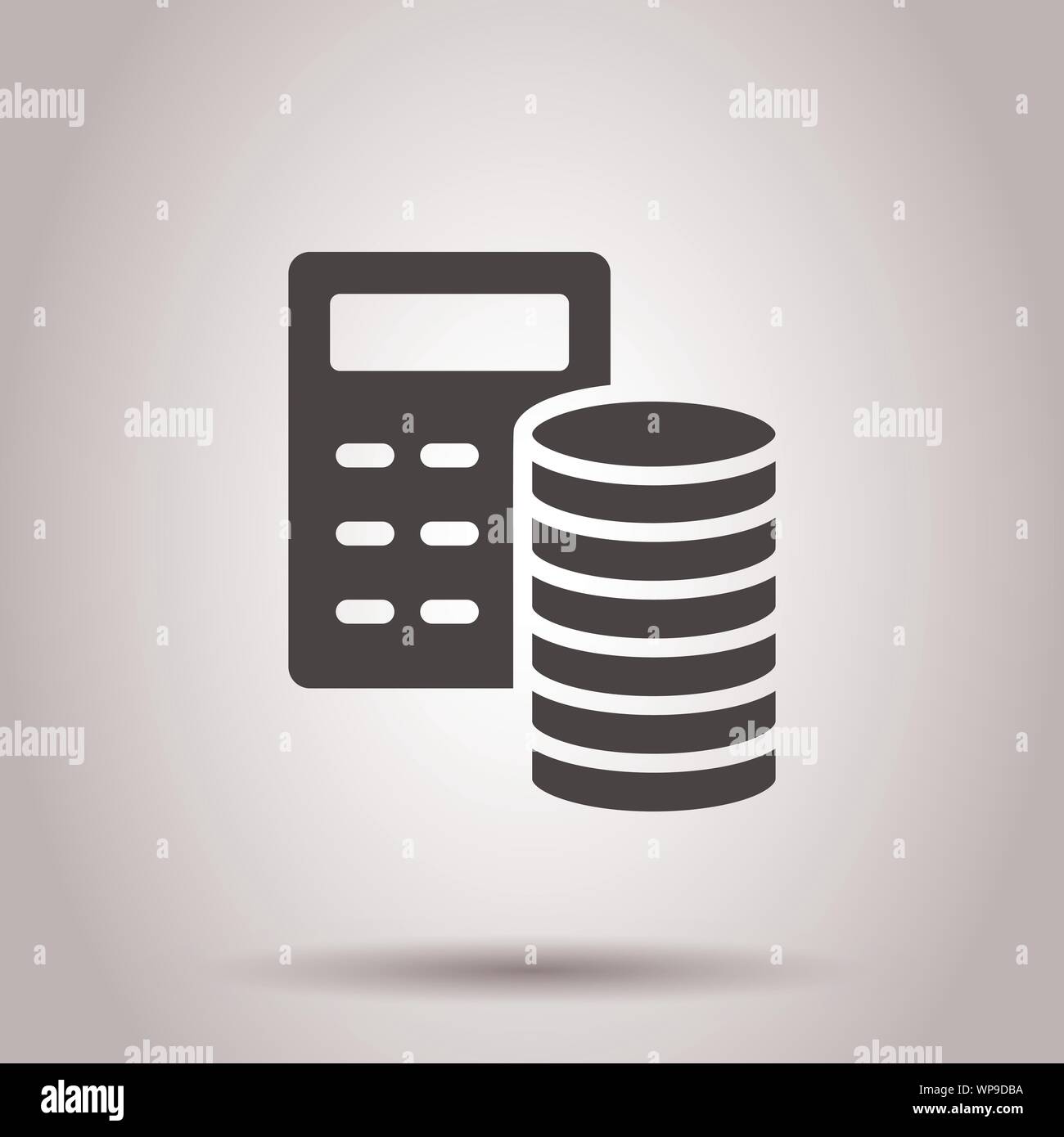 Money calculation icon in flat style. Budget banking vector ...