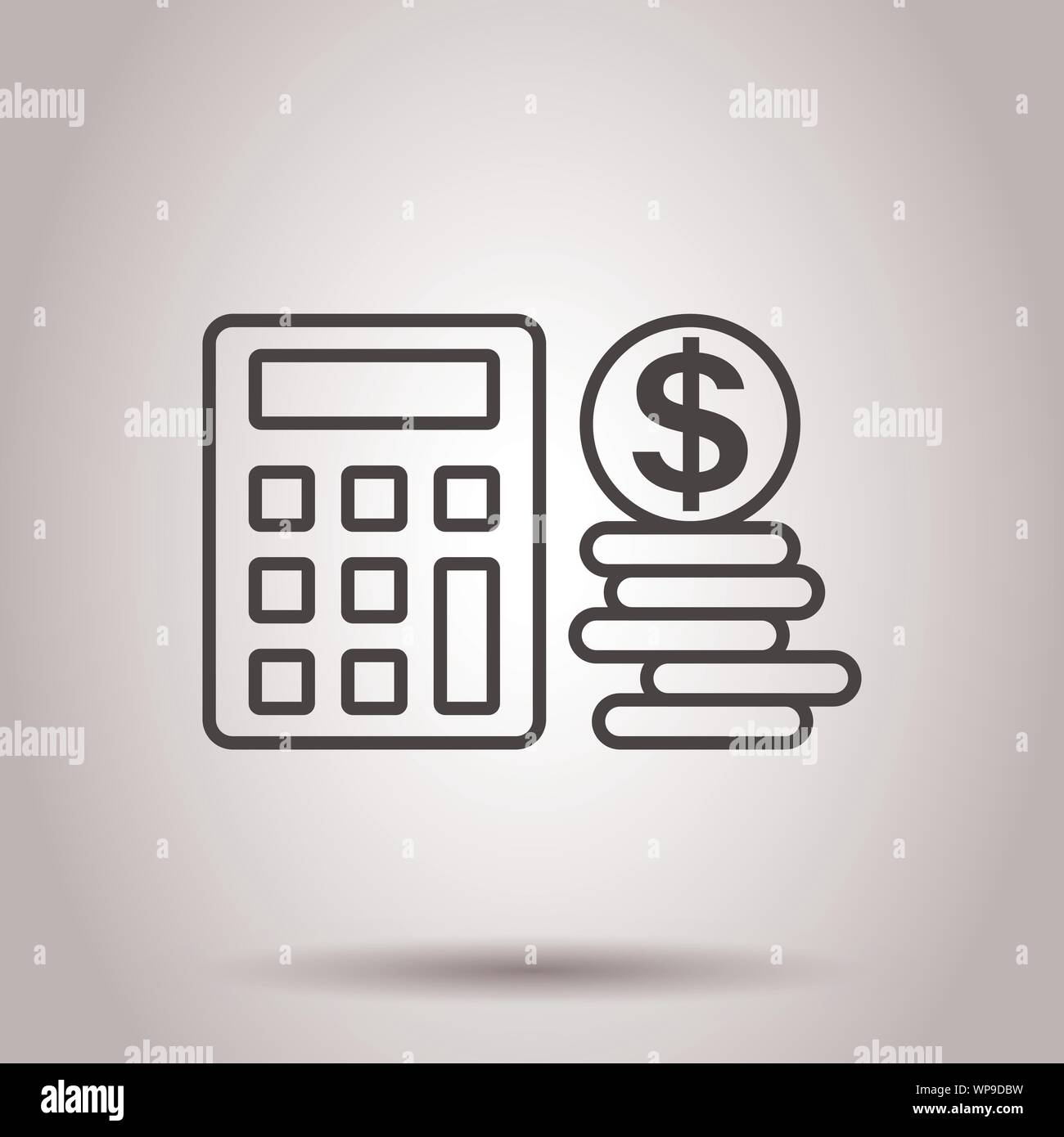 Money calculation icon in flat style. Budget banking vector ...