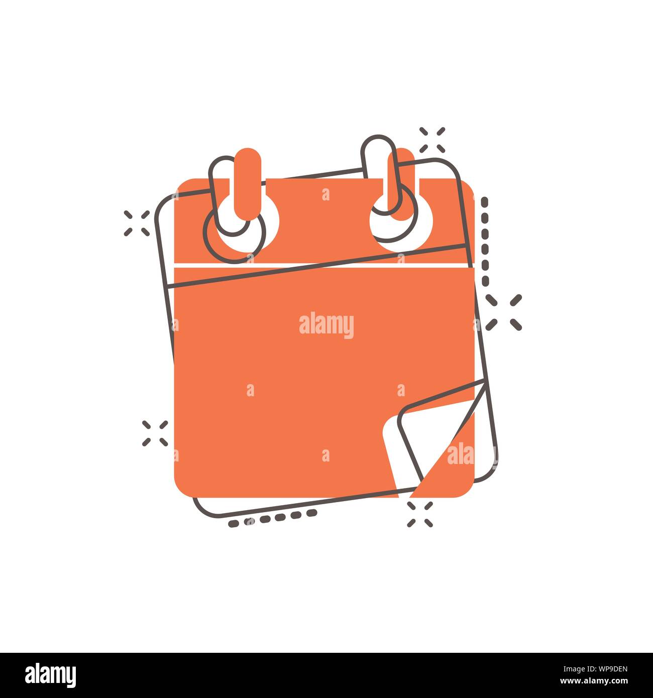 Calendar organizer icon in comic style. Appointment event vector ...