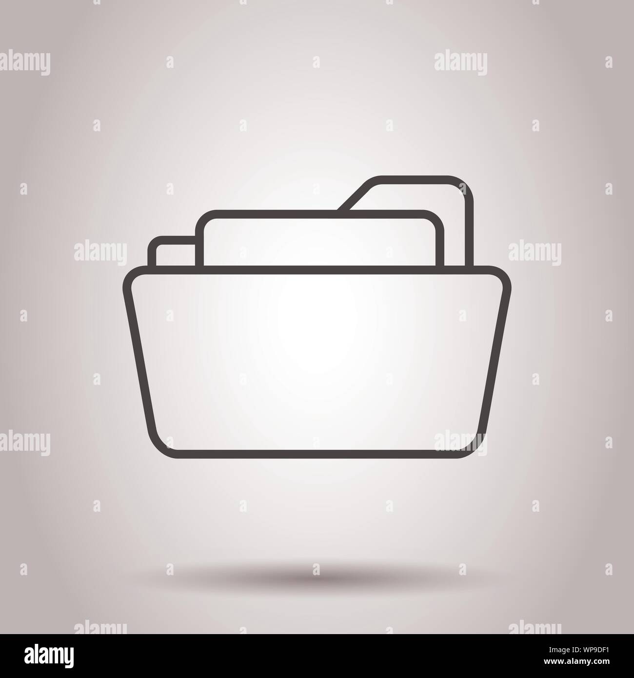File folder icon in flat style. Documents archive vector illustration ...