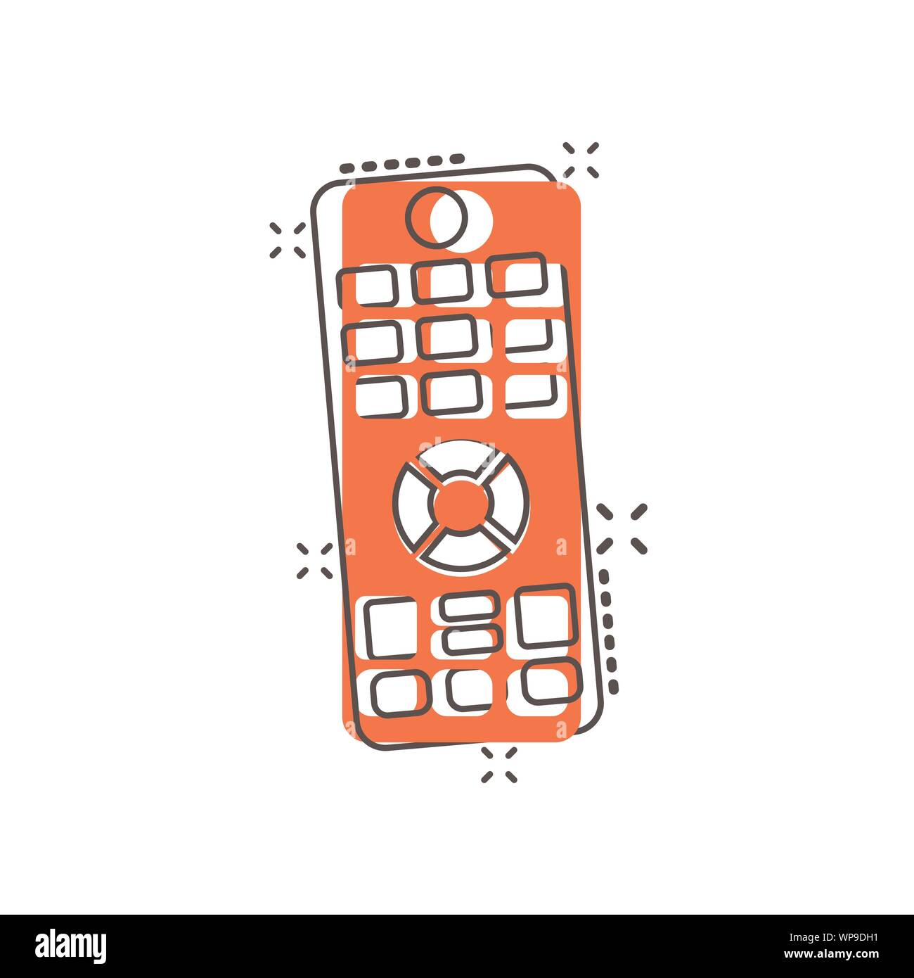Remote control icon in comic style. Infrared controller vector cartoon ...