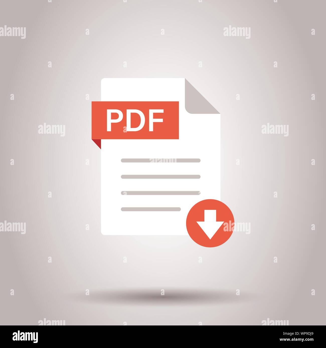Pdf icon in flat style. Document text vector illustration on isolated ...