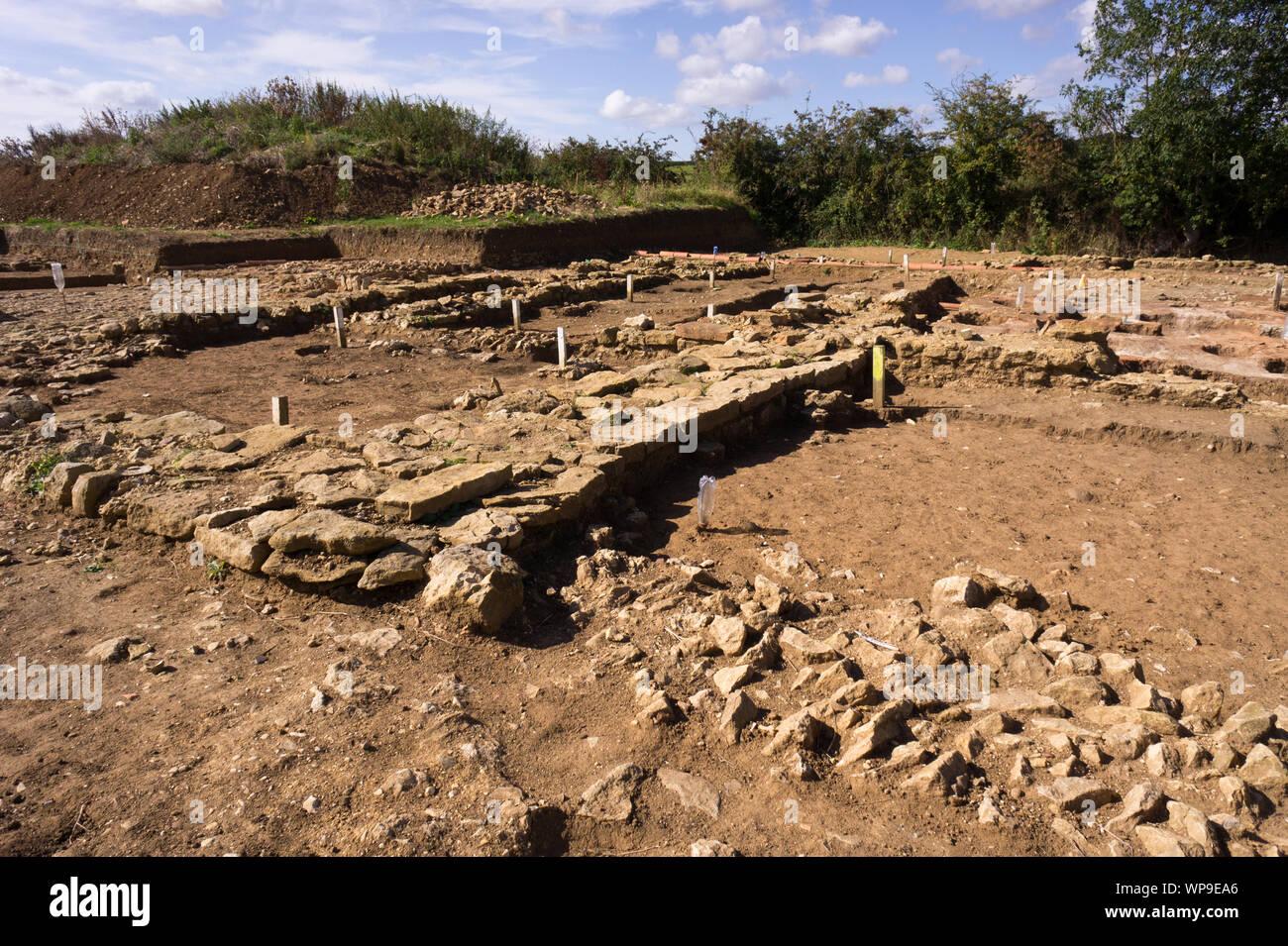 Excavation site of a Roman Villa, Piddington, Northamptonshire, UK ...