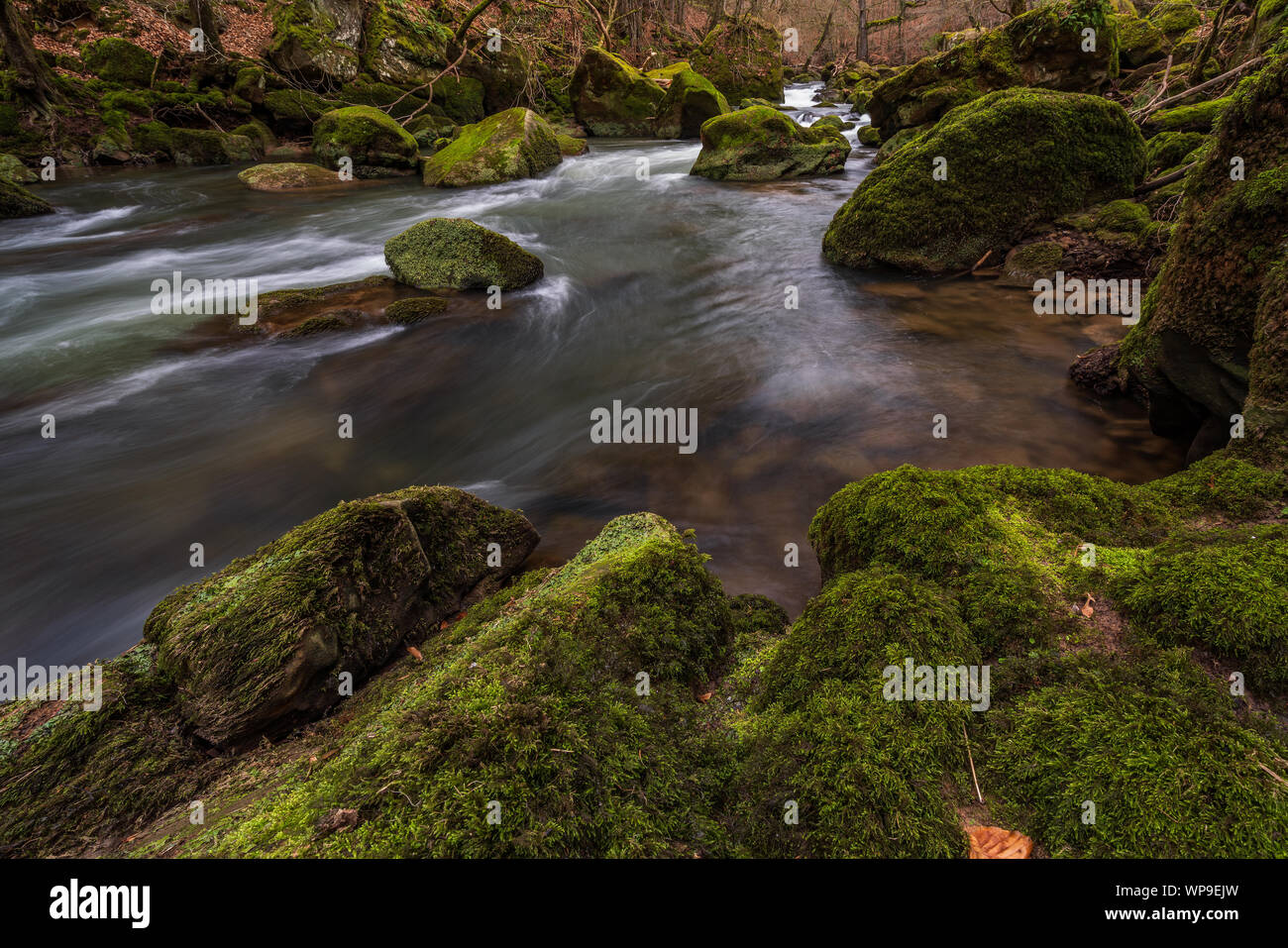 Long exposure a rapids of Prüm, Irrel waterfalls Stock Photo - Alamy