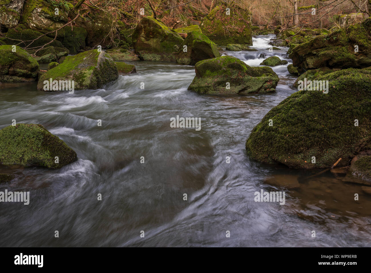 Long exposure a rapids of Prüm, Irrel waterfalls Stock Photo - Alamy